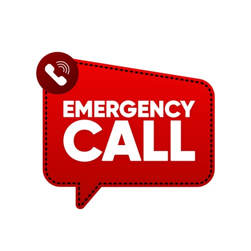 Emergency call label sos 911 Royalty Free Vector Image