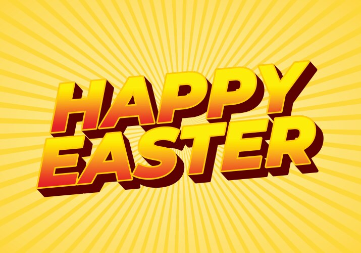 Happy easter text effect design in eye catching Vector Image