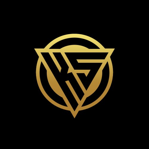 Ks logo with negative space triangle and circle Vector Image