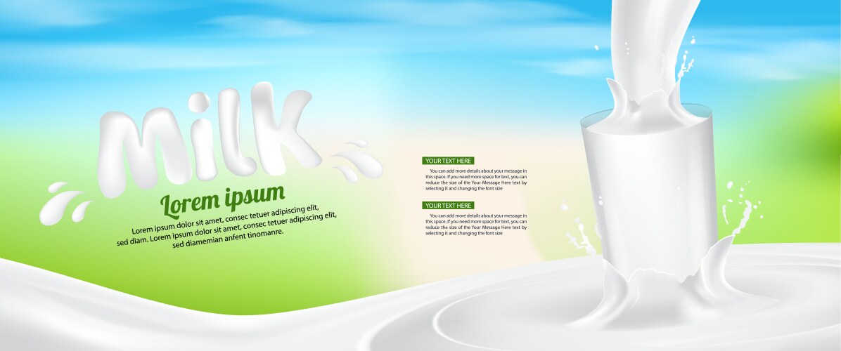 Milk Splash Landscape Royalty Free Vector Image