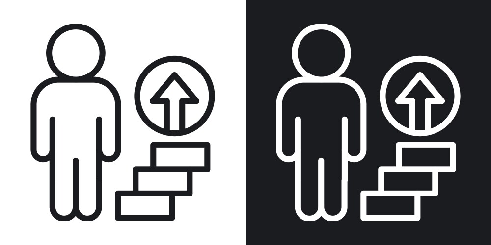 Personal development icon set human career growth Vector Image