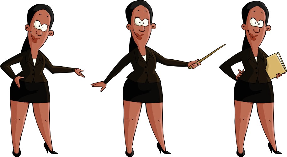 Three female cartoon characters Royalty Free Vector Image