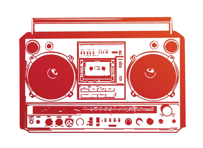 Funky colorful boom box Royalty Free Vector Image