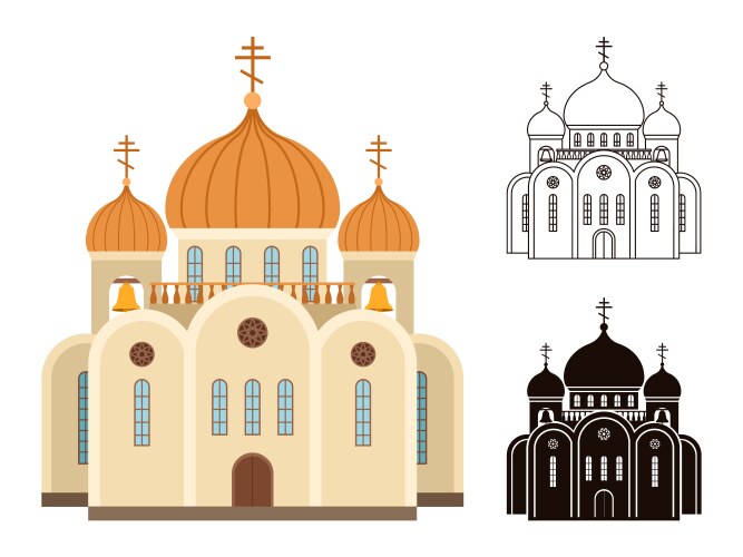Orthodox church buildings Royalty Free Vector Image
