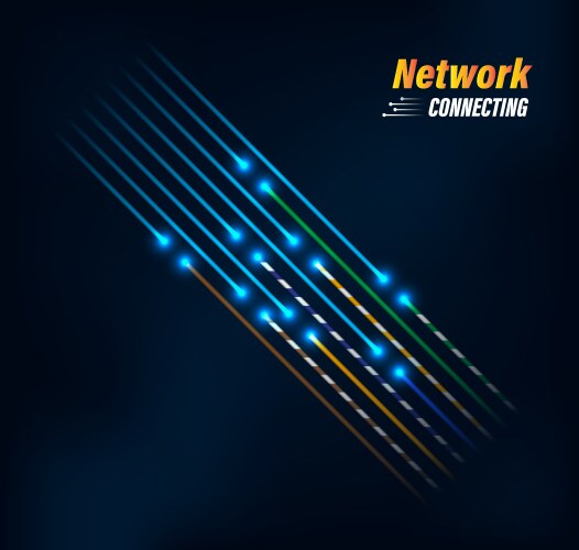 Fiber optic cable lines neon glowing light effect Vector Image
