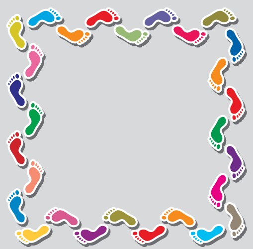 Footprints border Royalty Free Vector Image - VectorStock