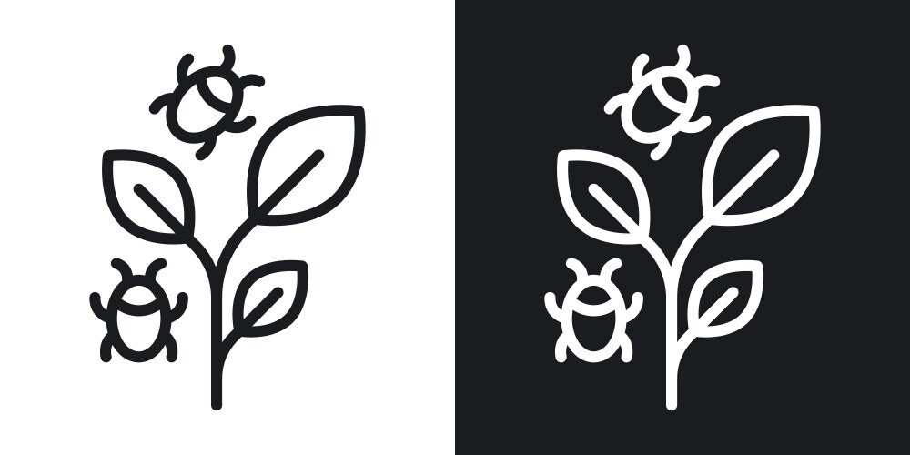 Pest plant icon set crop disease control from Vector Image