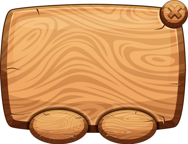 Game ui interface elements wooden frozen buttons Vector Image
