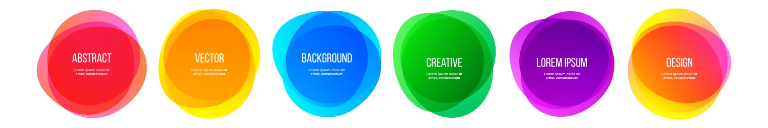 Round shape banners abstract color graphic design Vector Image