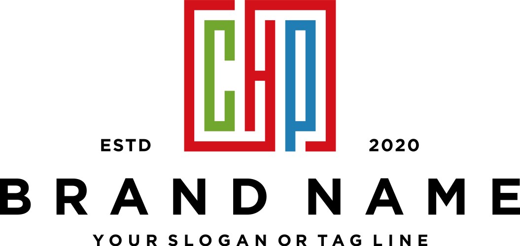 Creative letter chz square colorful logo design Vector Image