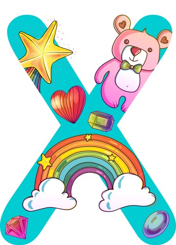 Cute magic letter m Royalty Free Vector Image - VectorStock