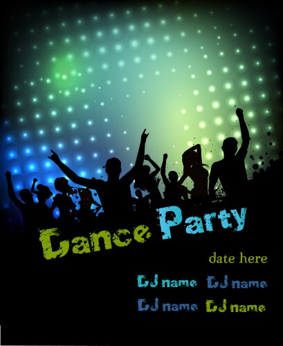Dance party night poster background template Vector Image