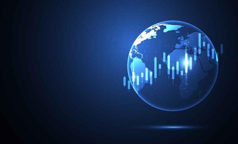 Global network connection world map point Vector Image