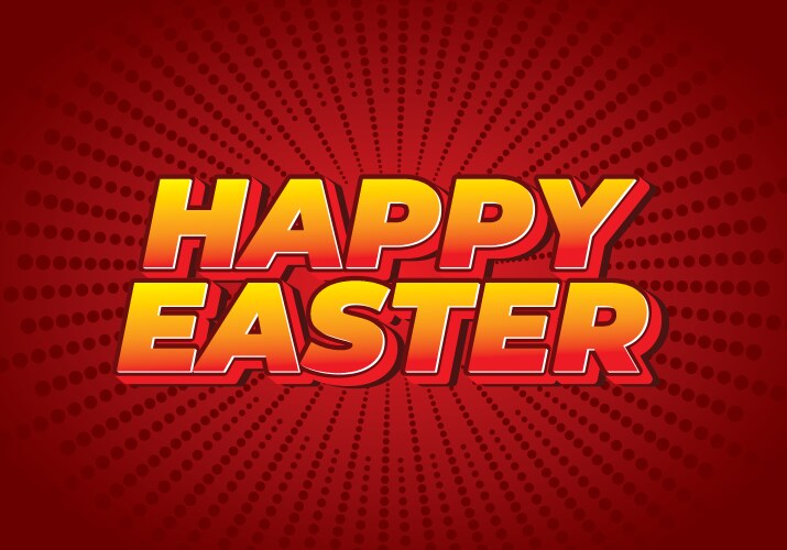Happy easter text effect design in eye catching Vector Image