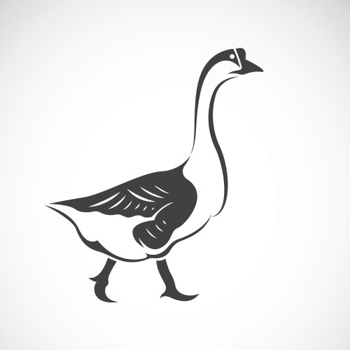 Simple flying goose logo icon on white background Vector Image