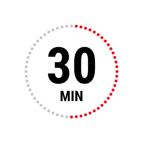 20 Second Timer Clock Sec Stopwatch Icon Vector Image