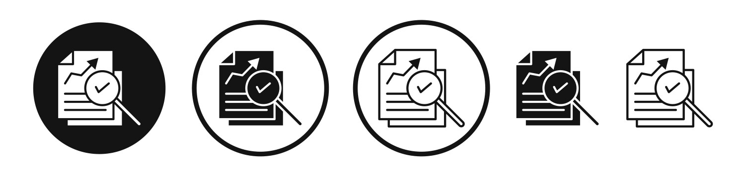 Overview icon set black filled and outlined style Vector Image