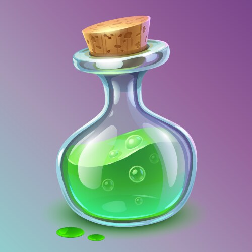 Bottle of green elixir Royalty Free Vector Image