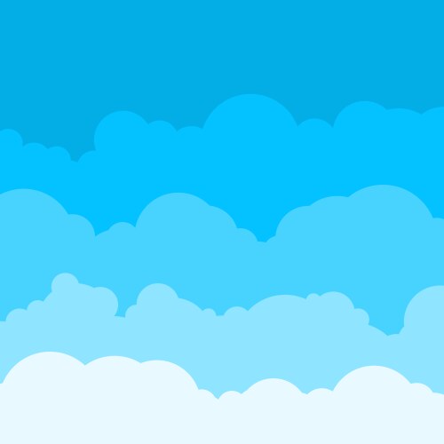 Sky clouds background blue gradient cartoon Vector Image