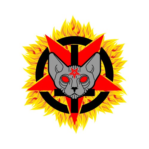 Cat demon satanic symbol satan with head Vector Image