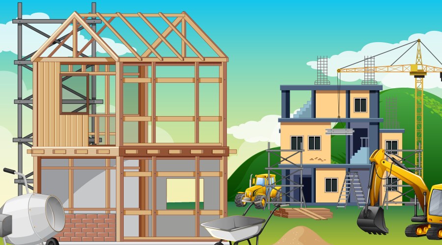 Constructing building Royalty Free Vector Image