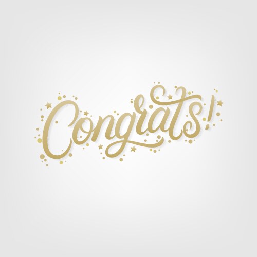 Congrats lettering greeting sign handwritten Vector Image