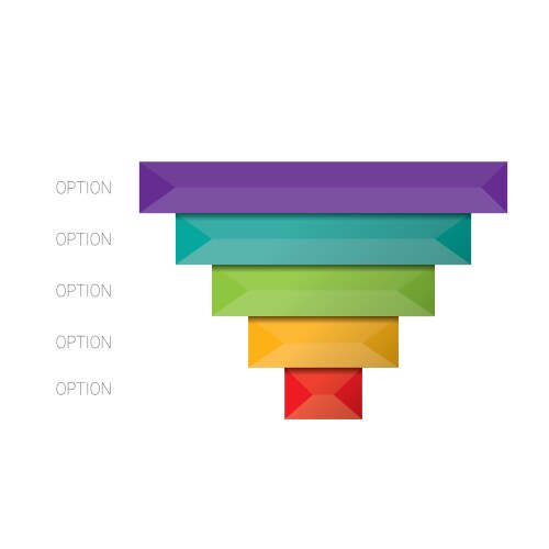 Five step funnel diagram Royalty Free Vector Image