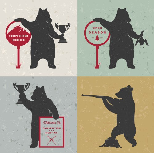 Bear screen print style Royalty Free Vector Image