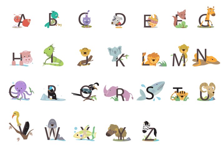 Animal Alphabet Vector Images (over 32,000)