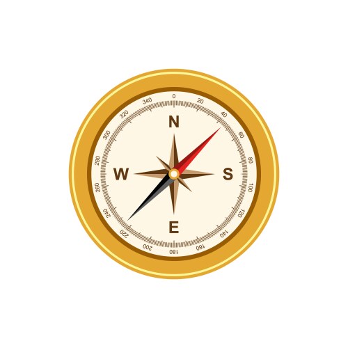True north compass retro Royalty Free Vector Image