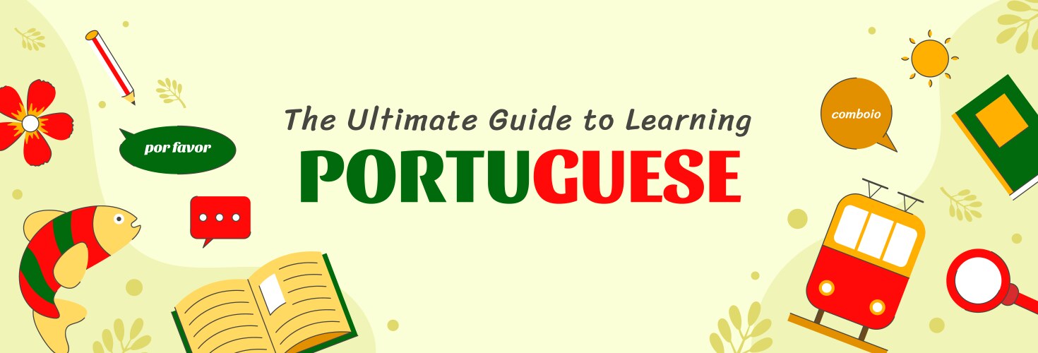 Portuguese language banner template flat design Vector Image