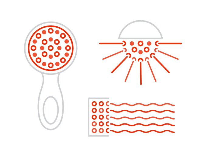 Red light therapy infographic photobiomodulation Vector Image