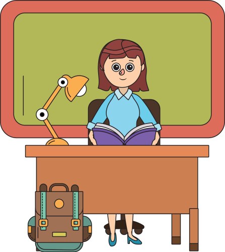 School teacher cartoon Royalty Free Vector Image