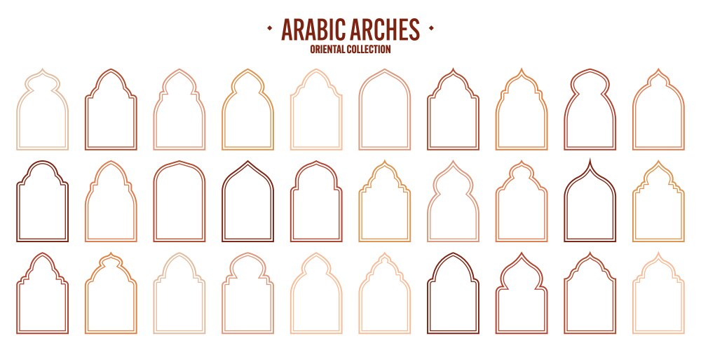 Islamic frames oriental style objects arabic Vector Image