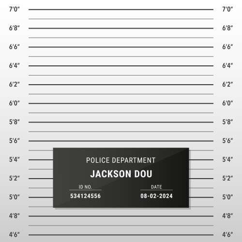Identification frame for crime arrest mugshot Vector Image