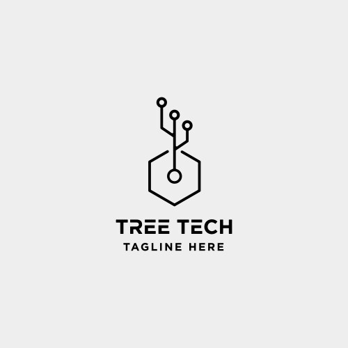 Girl tech digital logo line side view Royalty Free Vector