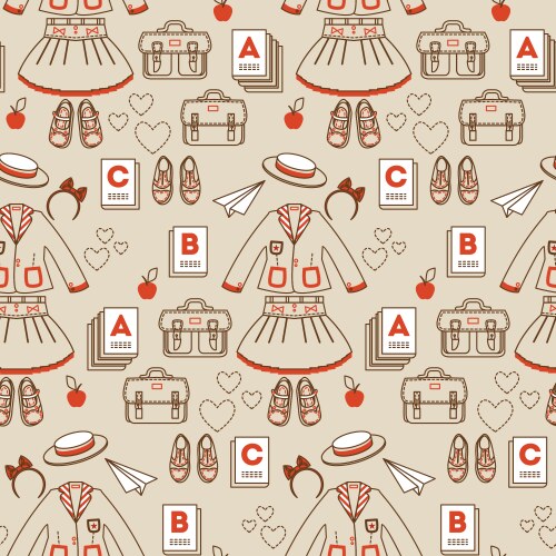 School pattern in color Royalty Free Vector Image