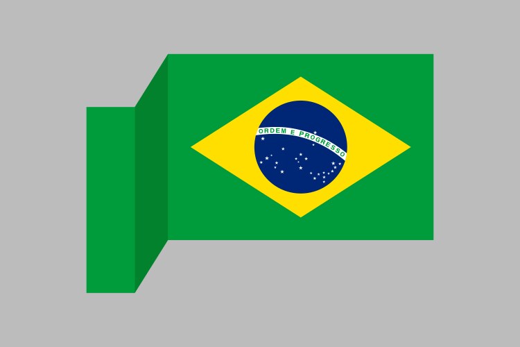 Brazil flag sign Royalty Free Vector Image - VectorStock