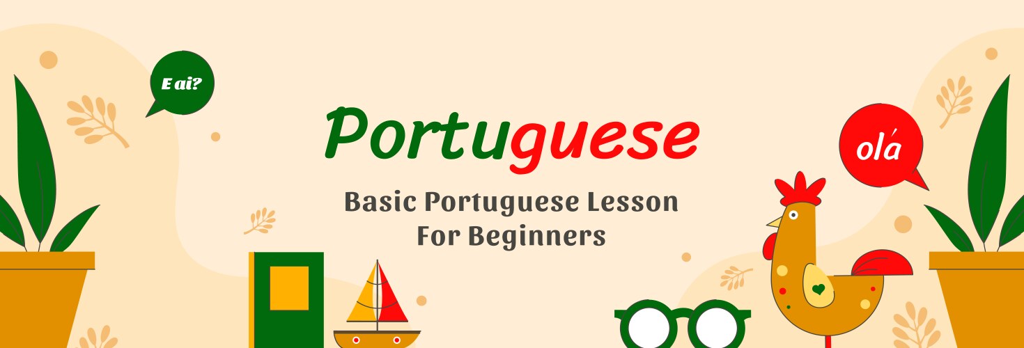 Portuguese language banner template flat design Vector Image