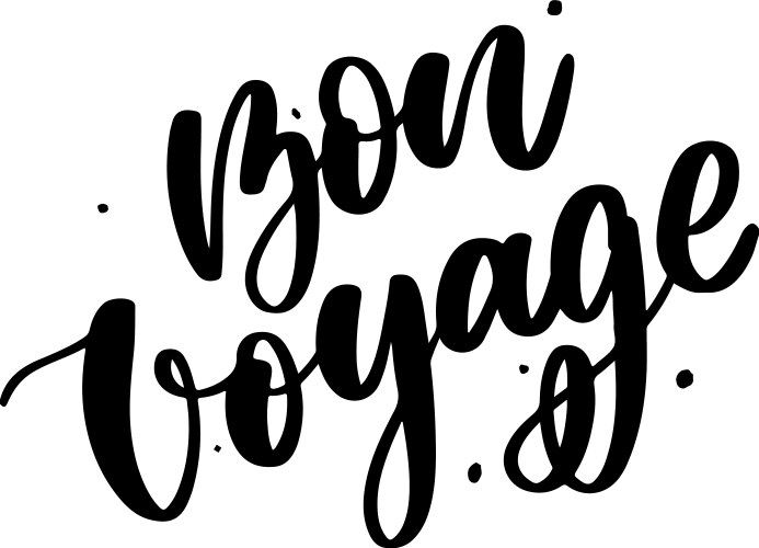 Bon voyage lettering Royalty Free Vector Image