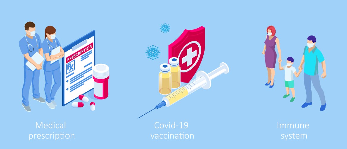 Isometric endocrinologist infographic Royalty Free Vector