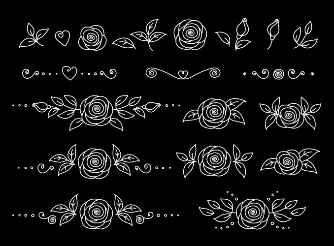 Set of floral dividers Royalty Free Vector Image