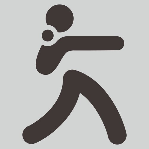 Shot put athlete isolated on white Royalty Free Vector Image