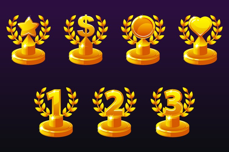 1st 2nd 3rd place logo with laurels and ribbon Vector Image