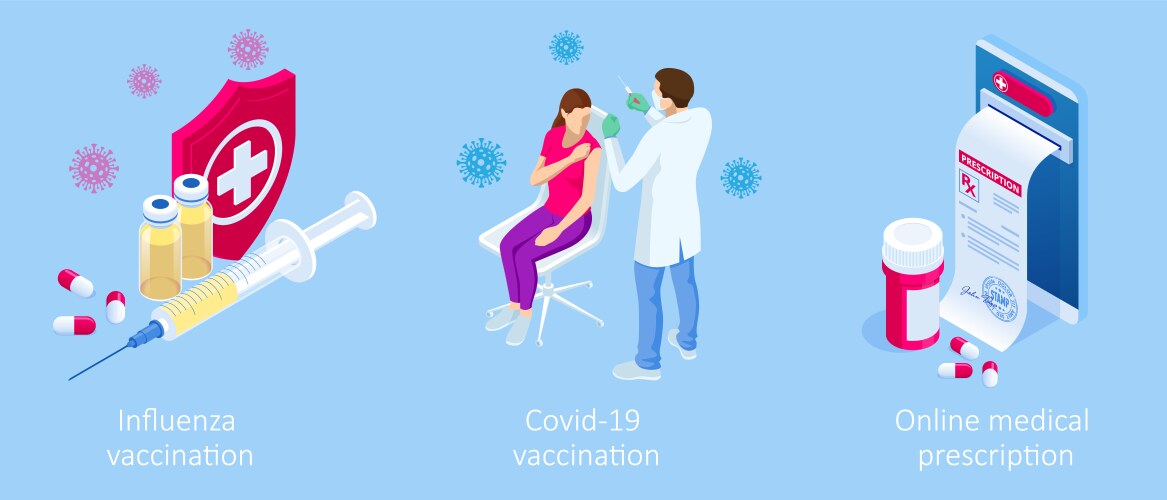Isometric endocrinologist infographic Royalty Free Vector