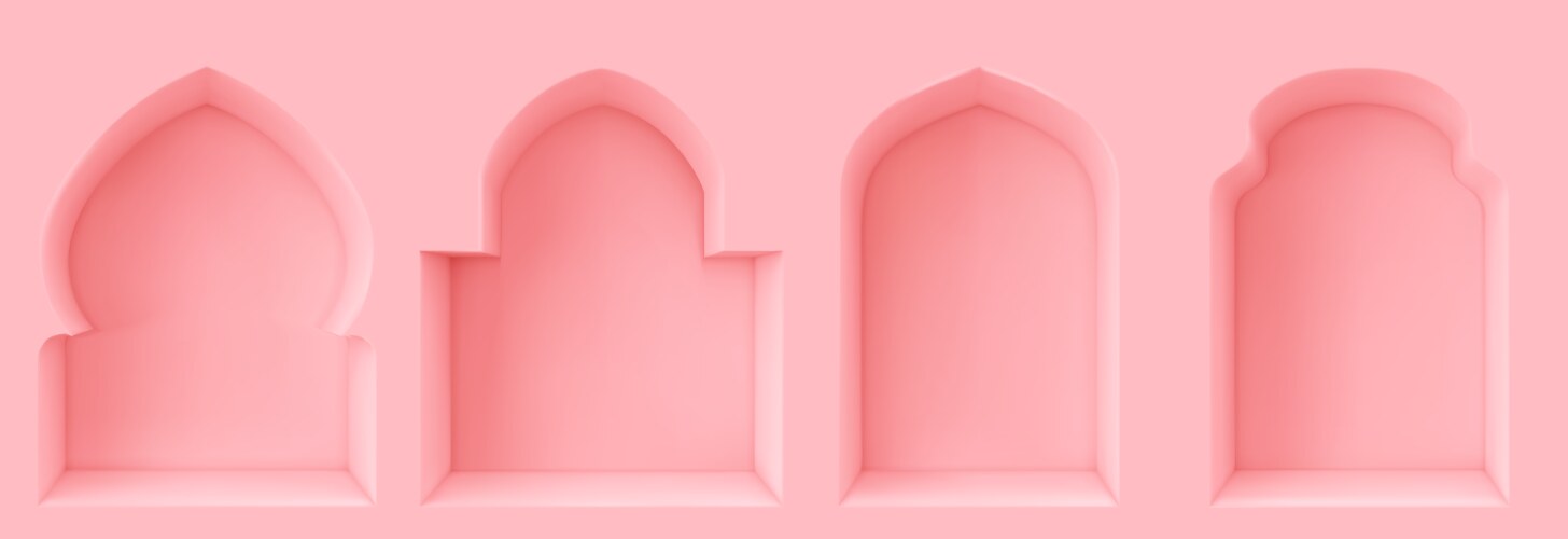 Ramadan arch windows arabian window shape Vector Image