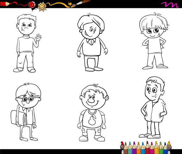 Boy character with book Royalty Free Vector Image