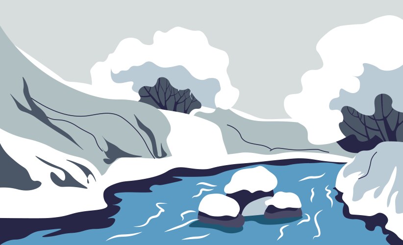 Rivers emblem flowing water streams nature Vector Image