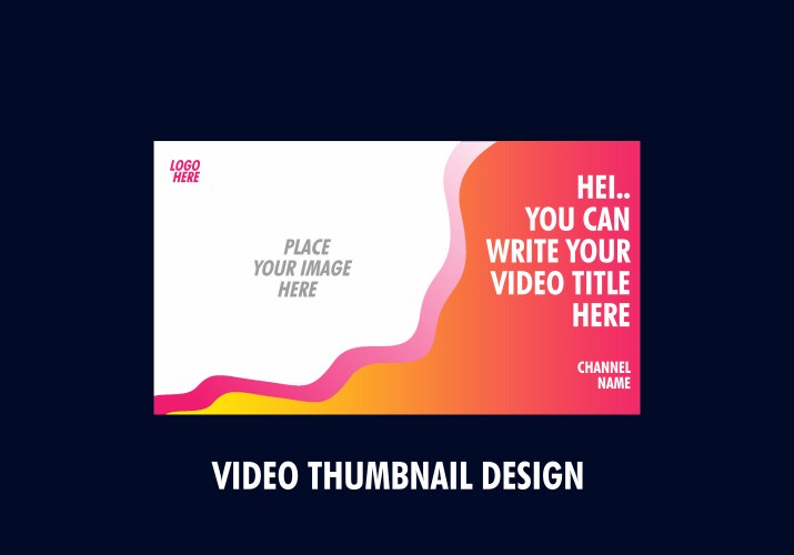 Colorful and unique video thumbnail Royalty Free Vector