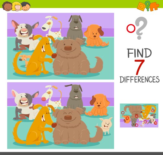 Find the differences game Royalty Free Vector Image